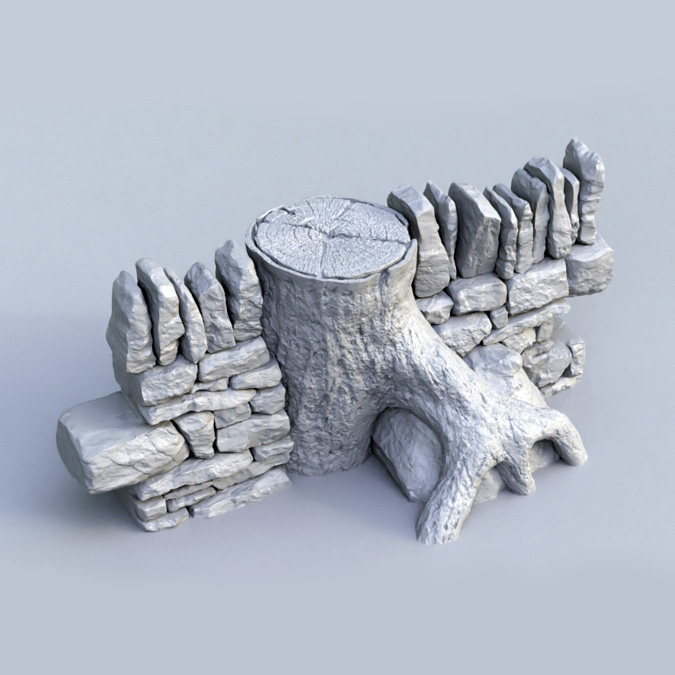 Rural Wall Section 57 – STL – Tabletop World